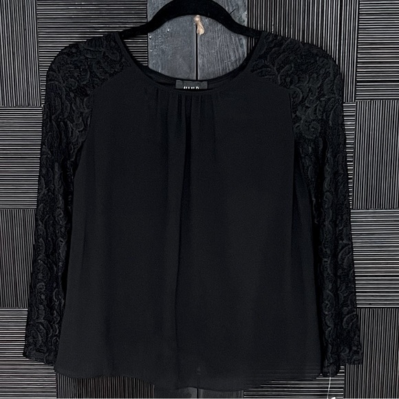 Ally B | Shirts & Tops | Ally B Girls Black Lace Long Sleeved Blouse ...